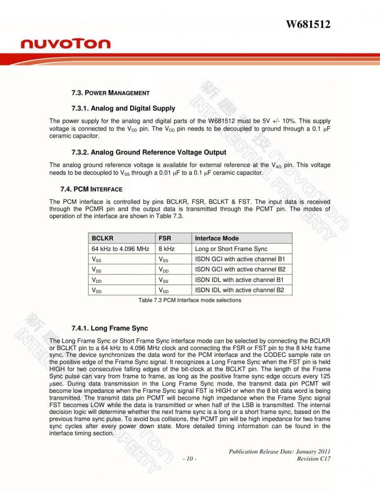 W681512 datasheet page 10