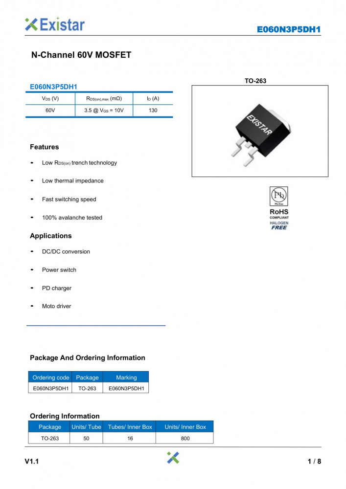 E060N3P5DH1 datasheet page 1