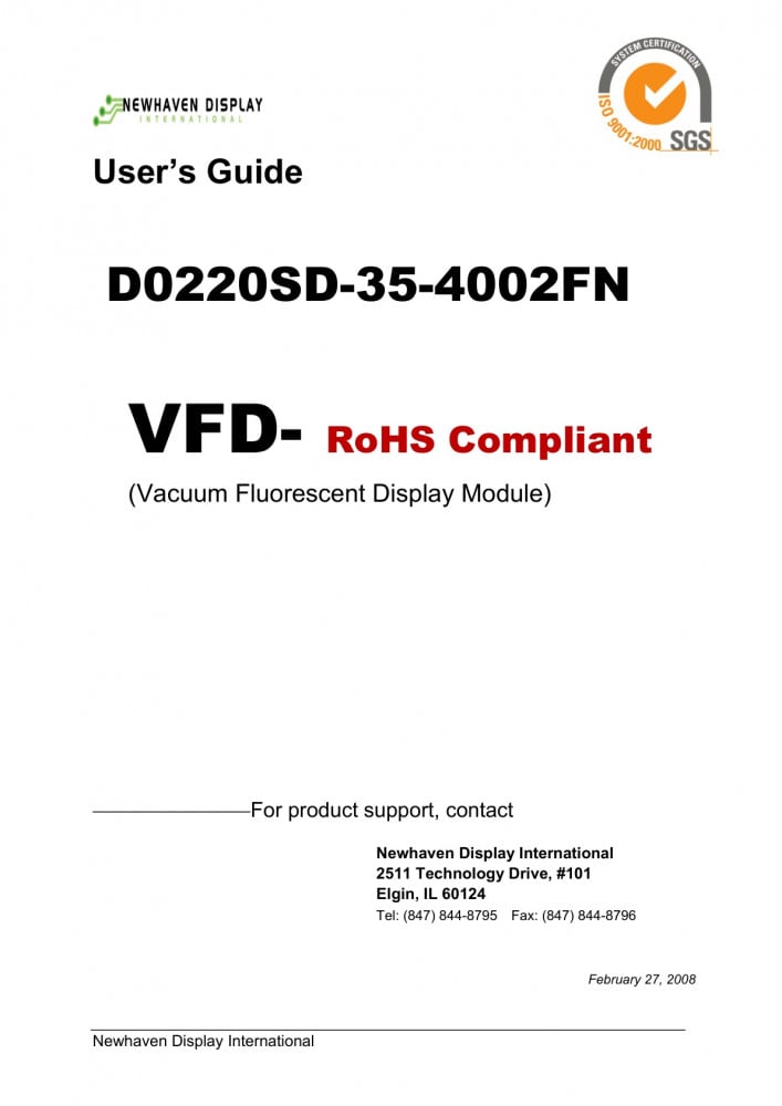 D0220SD-35-4002FN specification page 1