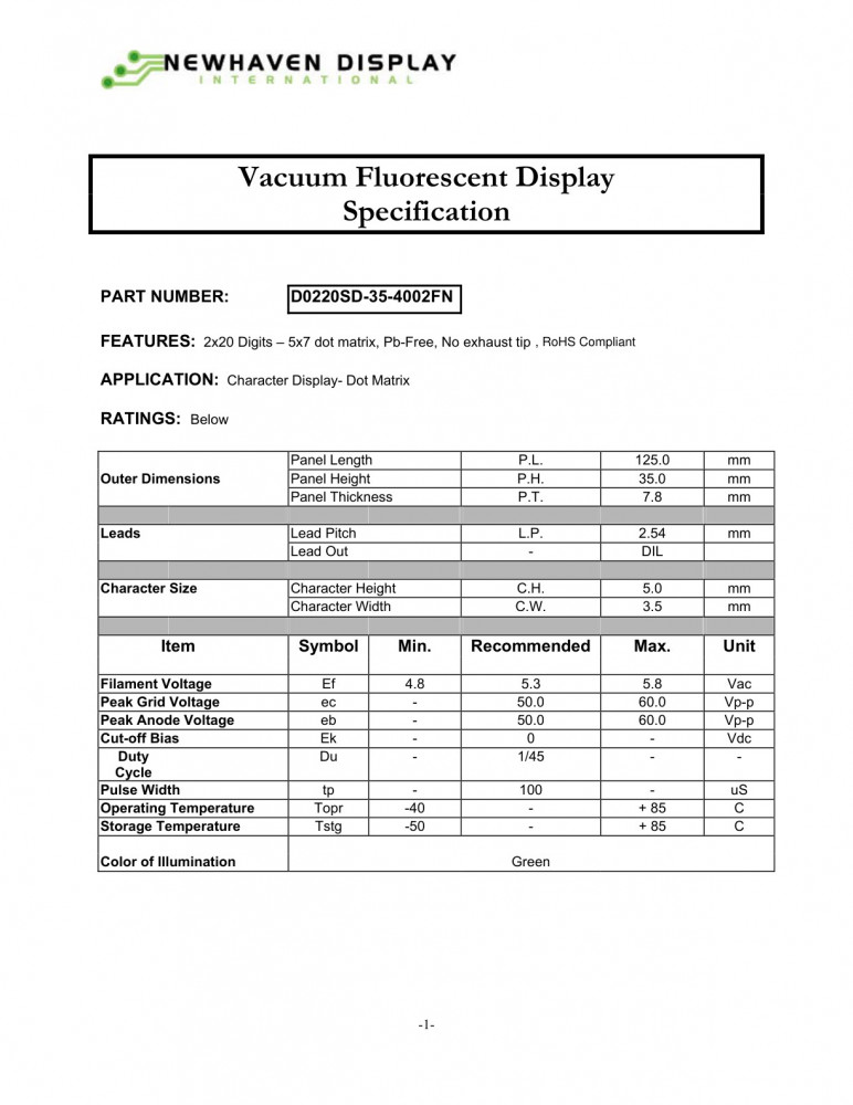 D0220SD-35-4002FN specification page 2