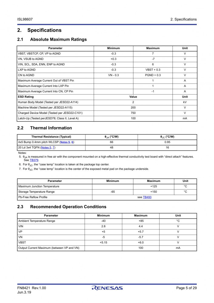 ISL98607 technical document page 5