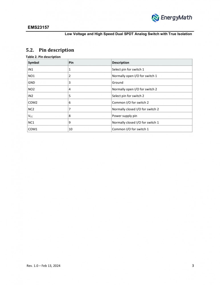 EMS23157MS datasheet page 3