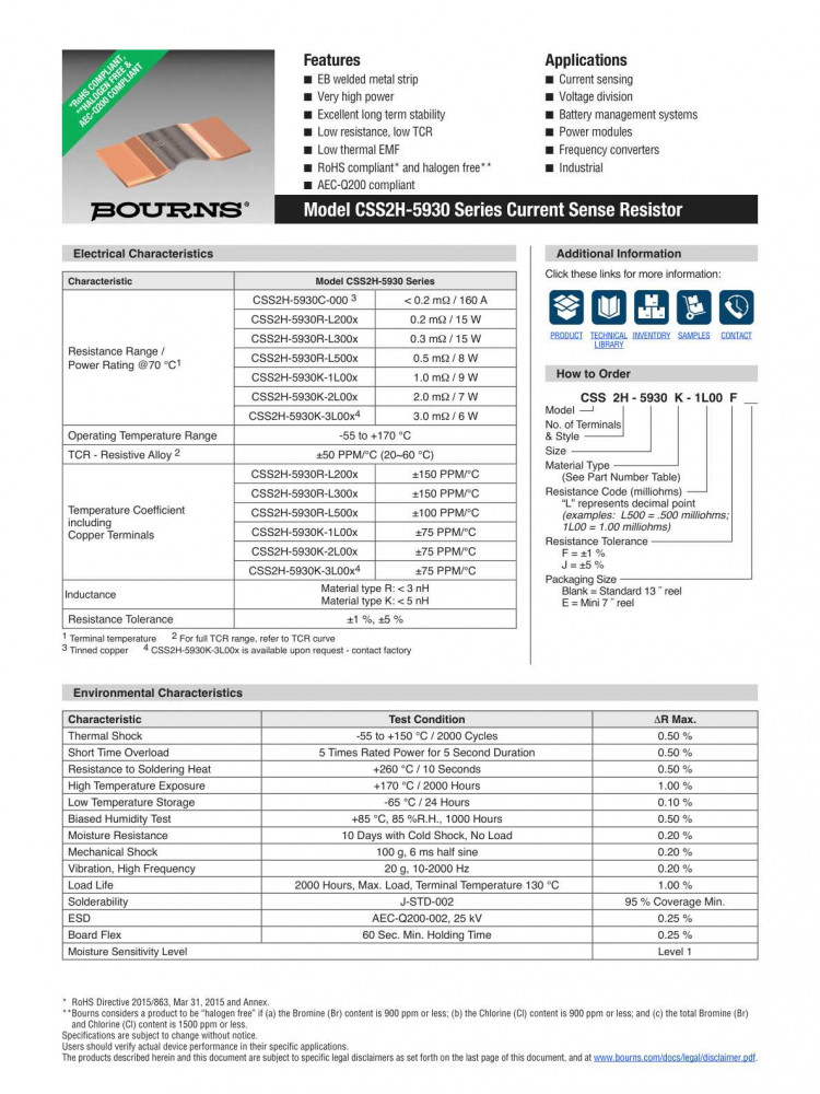 CSS2H-5930 series datasheet page 1