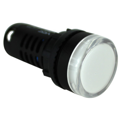 LED Panel Mount Indicator White 22mm Round 12V Screw Block IP65 for sale