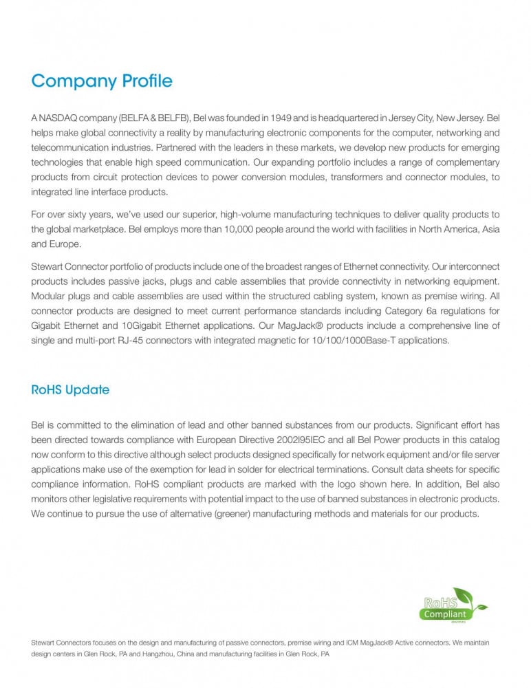 Bel Fuse Stewart Connector catalog page 2