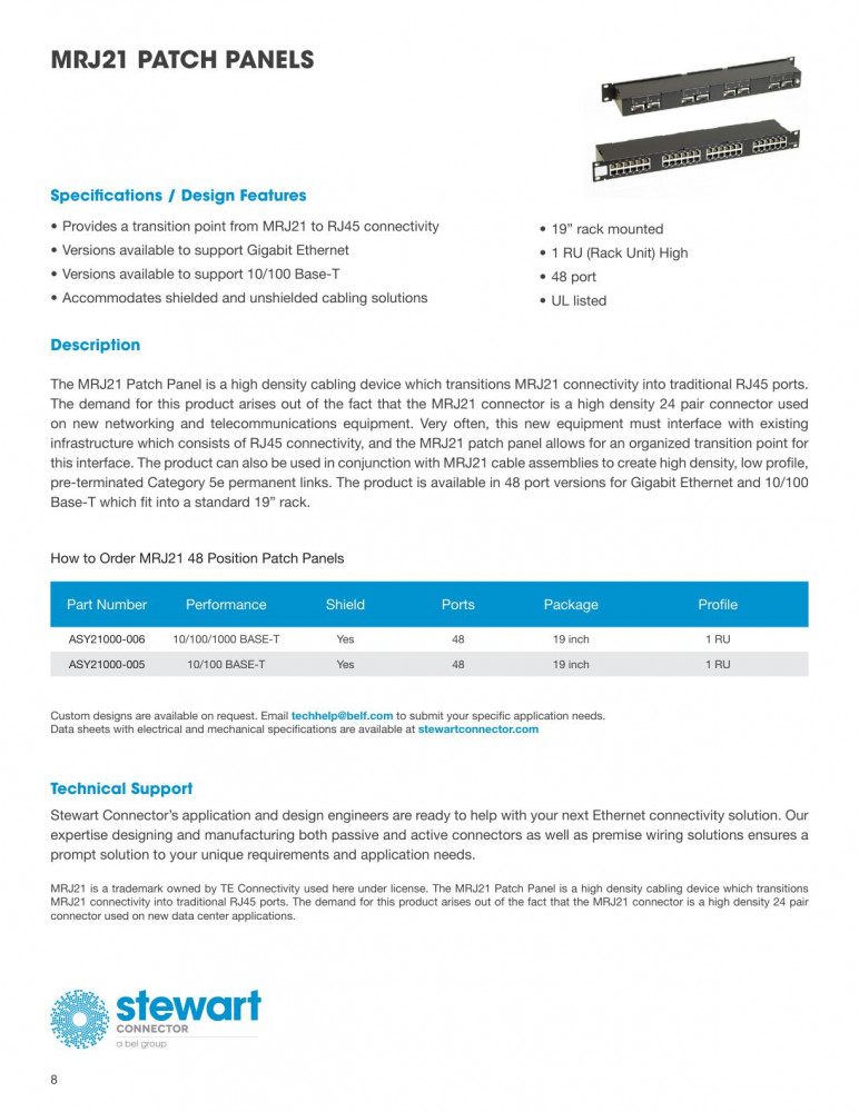 Bel Fuse Stewart Connector catalog page 8