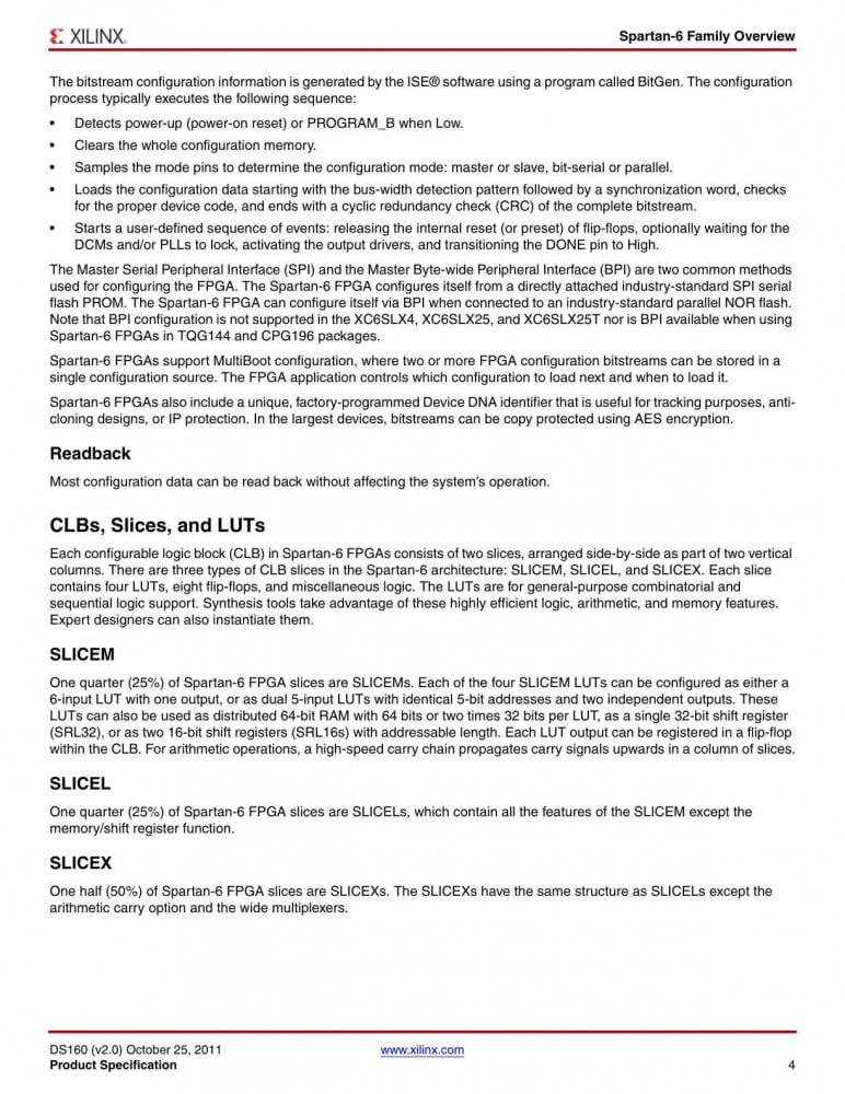 Spartan-6 datasheet page 4