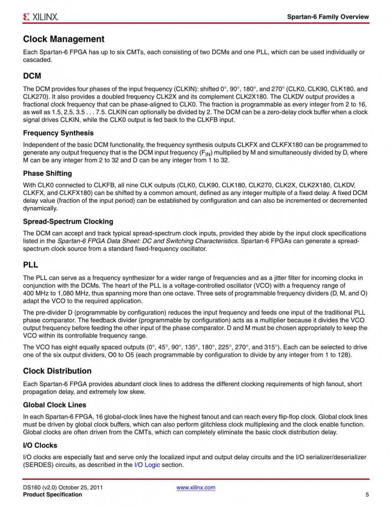 Spartan-6 datasheet page 5