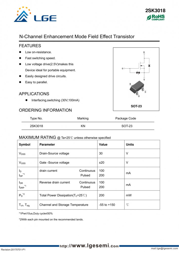 2SK3018 datasheet page 1