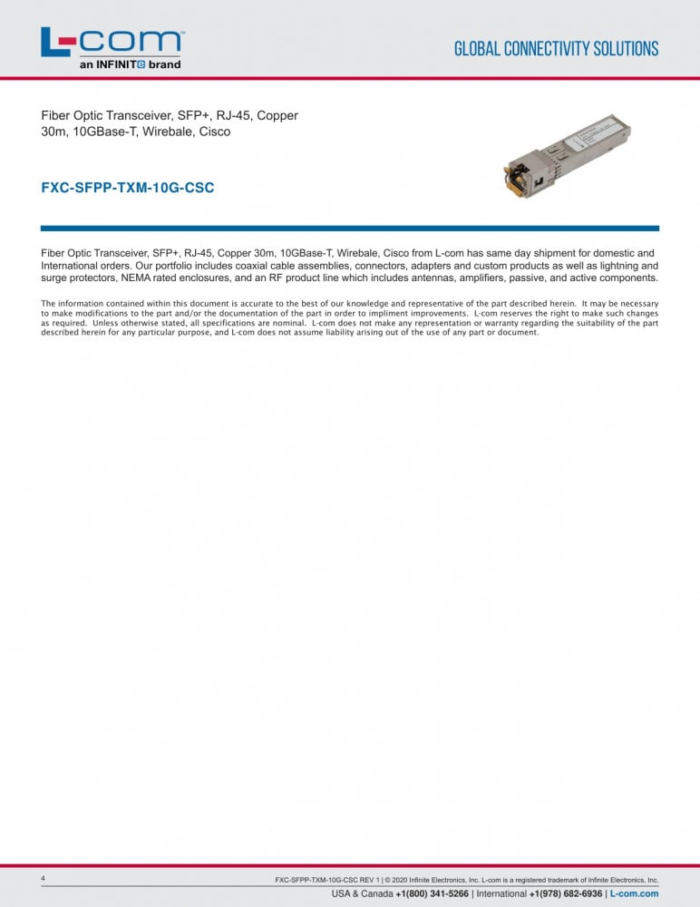 FXC-SFPP-TXM-10G-CSC datasheet page 4