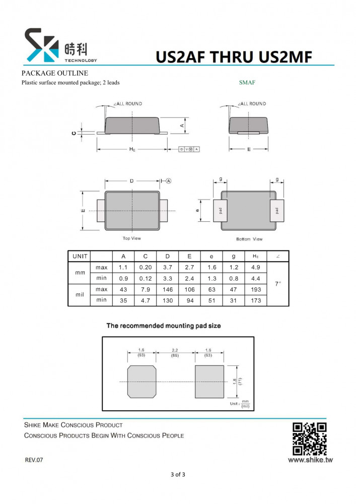 US2AF datasheet page 3
