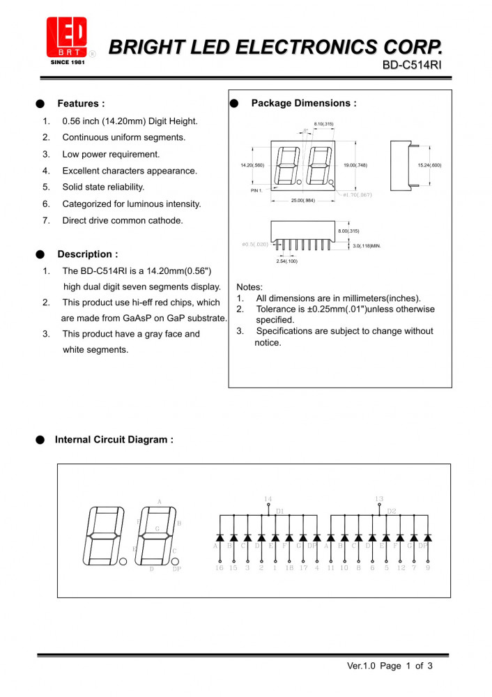 BD-C514RI datasheet page 1