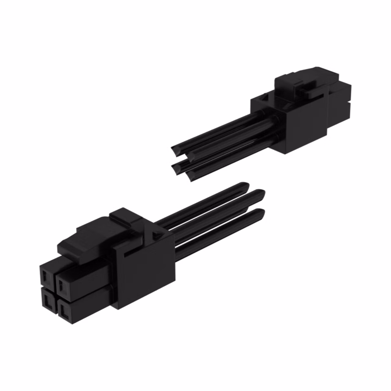 Mini-Fit Max-to-Mini-Fit Max Off-the-Shelf (OTS) Cable Assembly, Dual Row, Matte Tin (Sn) Plating, 4 Circuits, 600.00mm Length, Black for sale