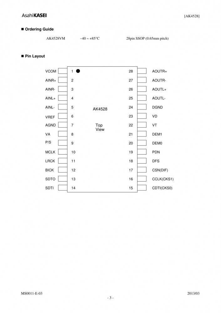 AK4528VM datasheet page 3
