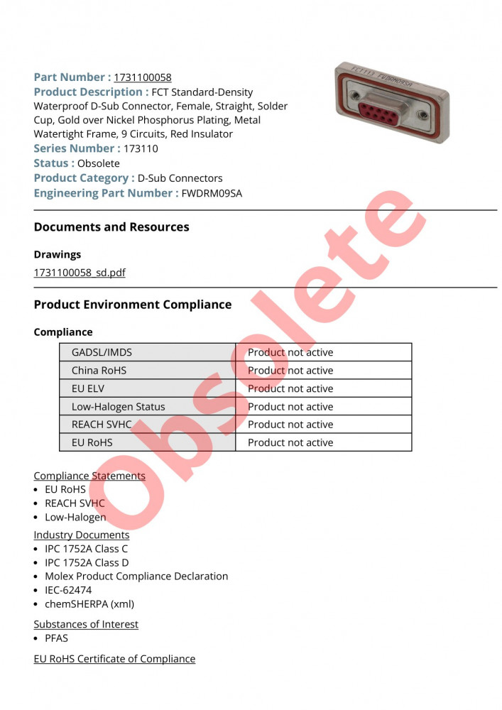 MOLEX 1731100058 drawing preview, page 1