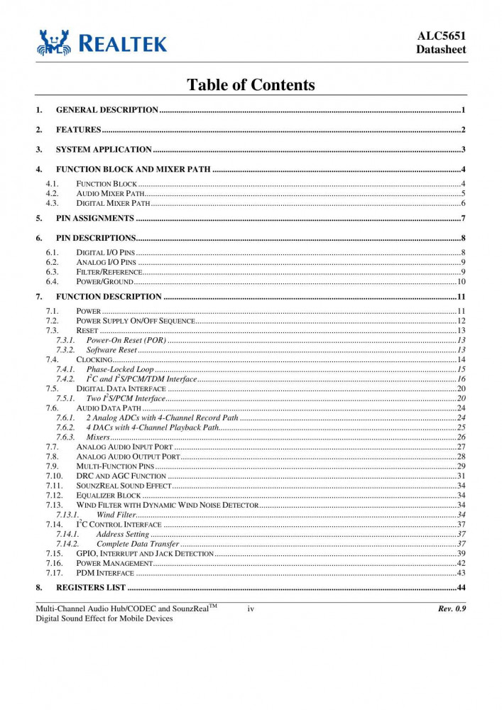 ALC5651 datasheet page 4