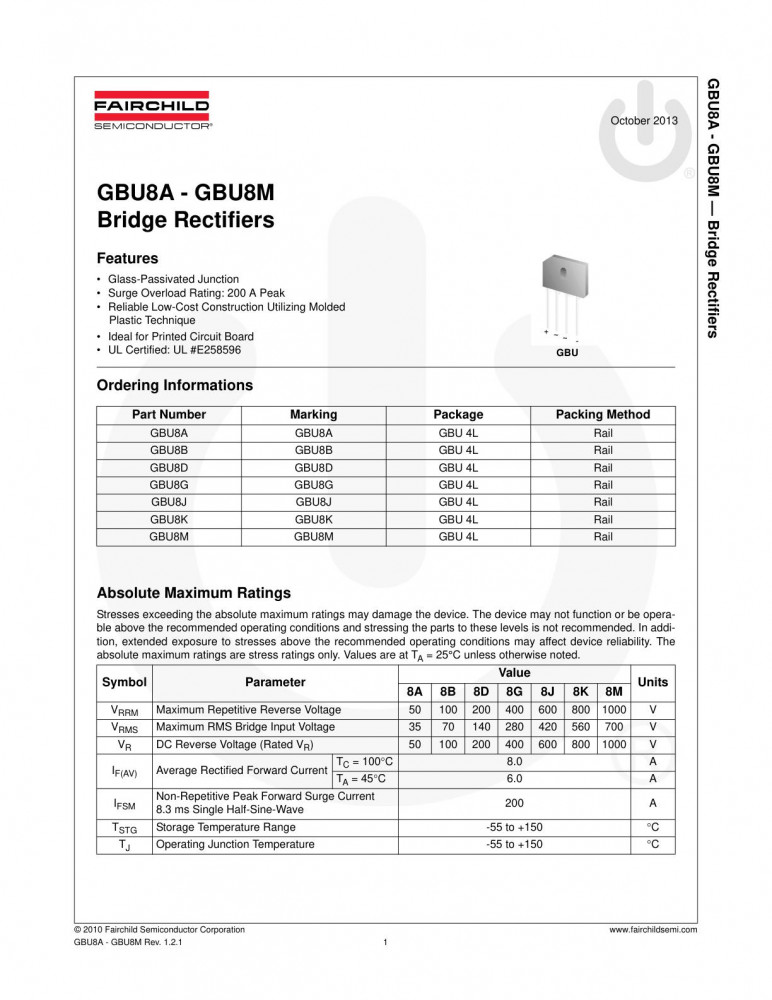 GBU8K datasheet page 2