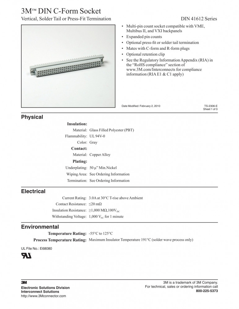3M DIN-096CSC-PSL-HM technical document page 1