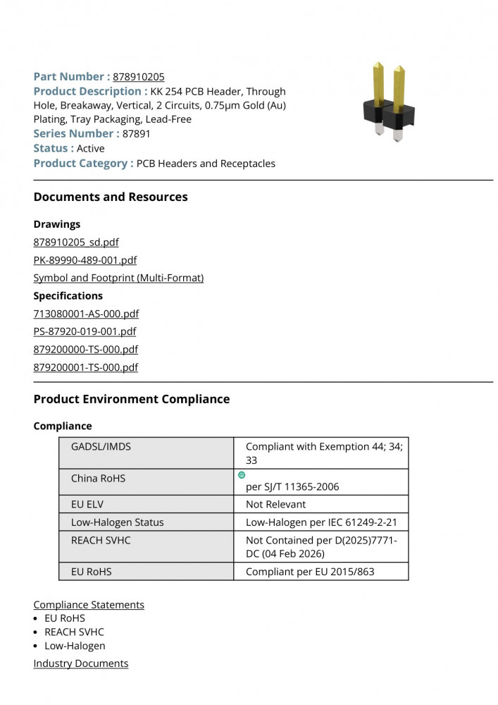 878910205 technical document page 1