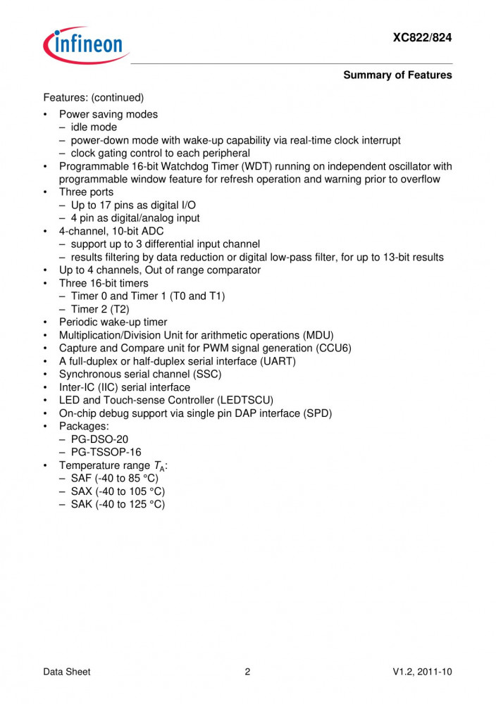 XC822T0FRIAAFXUMA1 technical document page 8