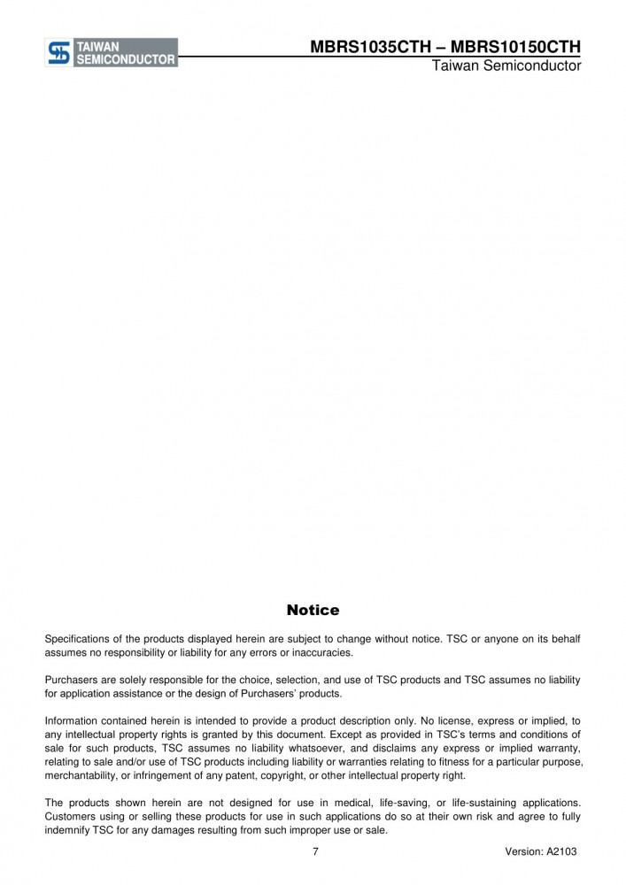 MBRS1060CTH datasheet page 7