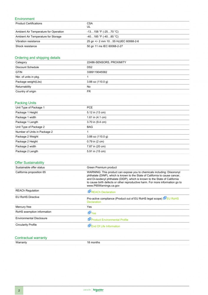 XS618B3DBL2 technical document page 2