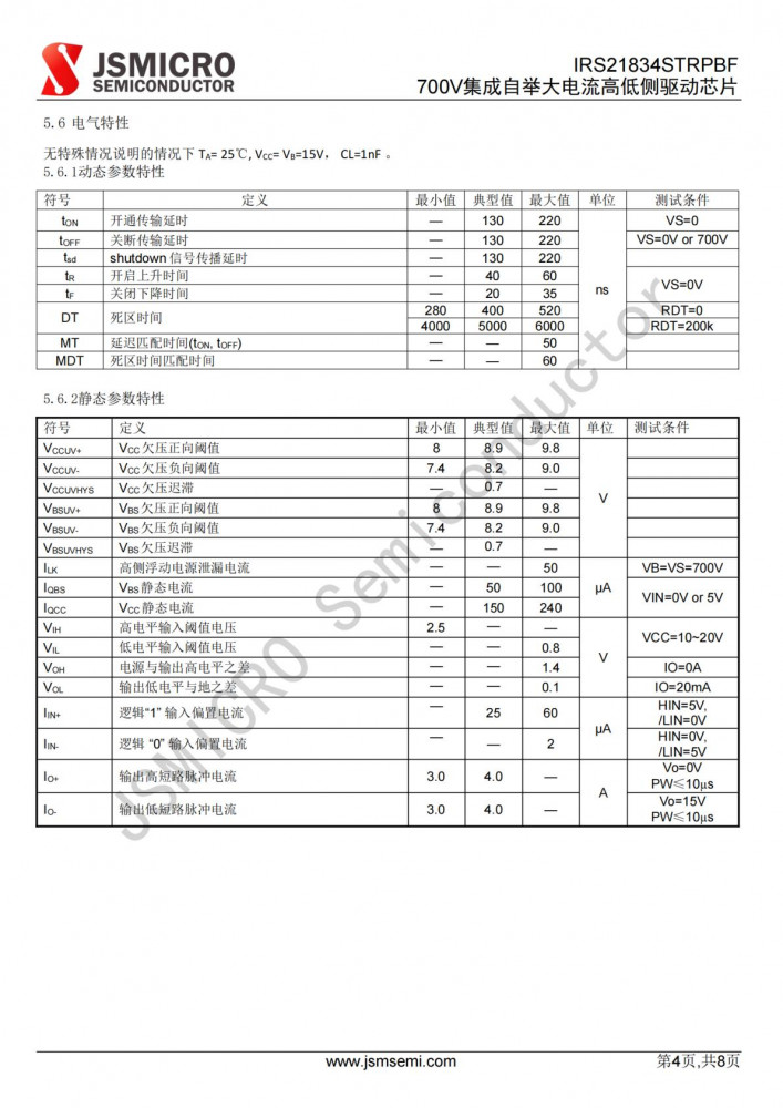 IRS21834STRPBF-JSM technical document page 4