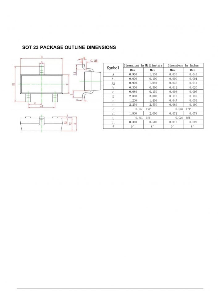 AO3404A SOT-23 package outline