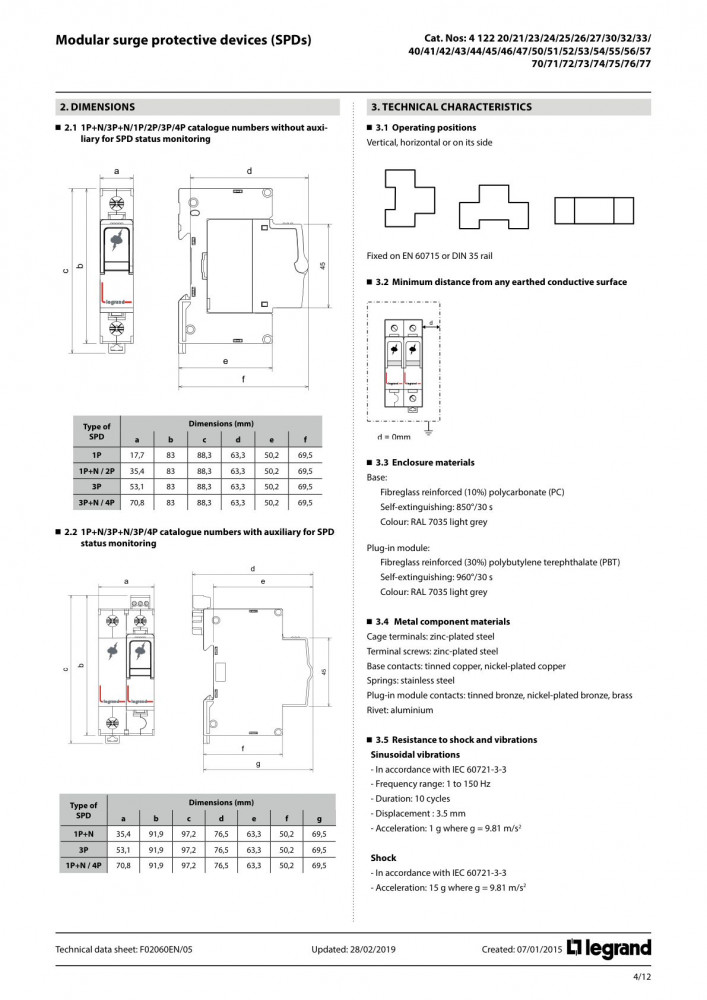 Legrand SPD technical document, page 4