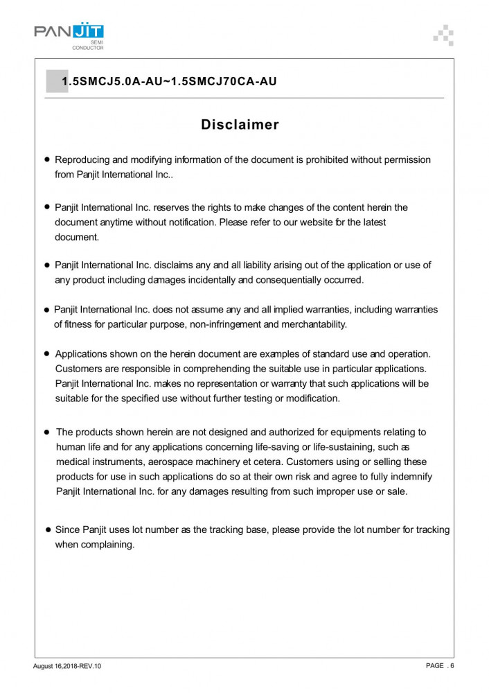 PANJIT TVS datasheet page 6
