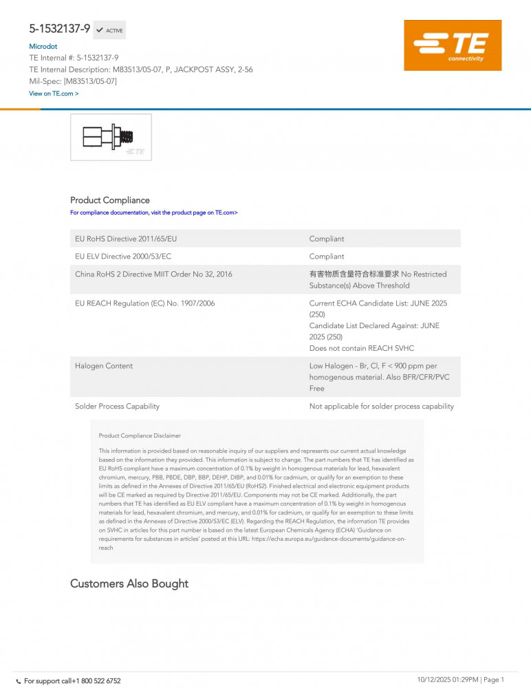 M83513/05-07 product document page 1