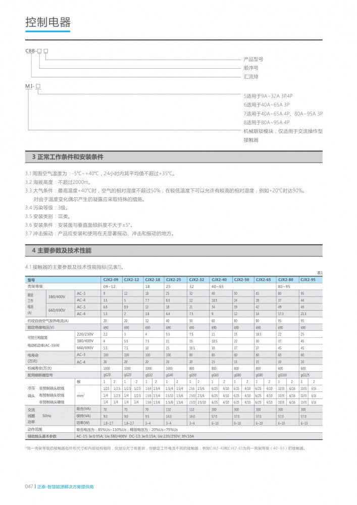CHINT CJX2 series datasheet page 2