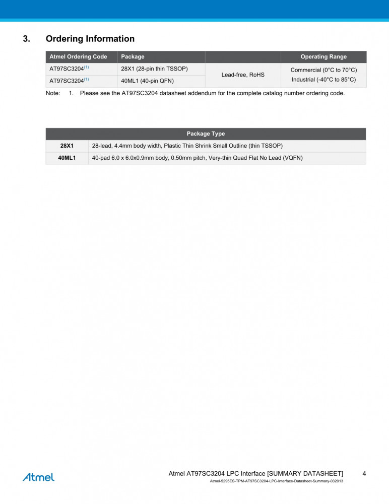 AT97SC3204 technical document page 4