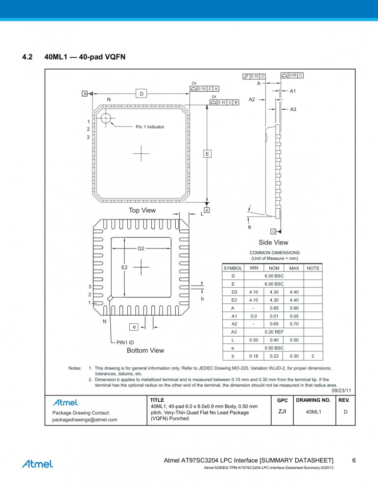 AT97SC3204 technical document page 6