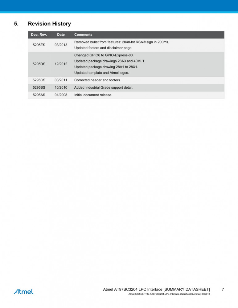 AT97SC3204 technical document page 7