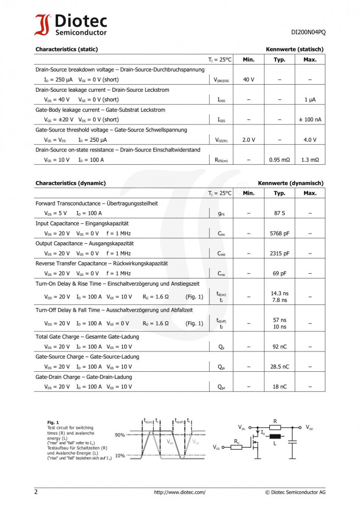 DI200N04PQ technical document page 2