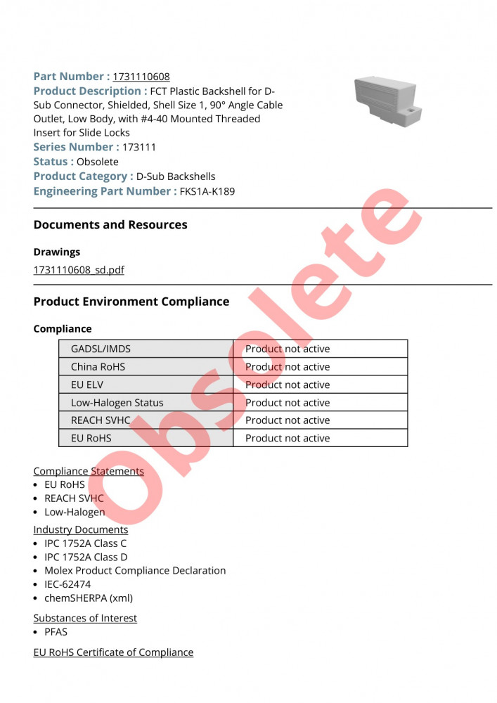 MOLEX 1731110608 drawing, page 1