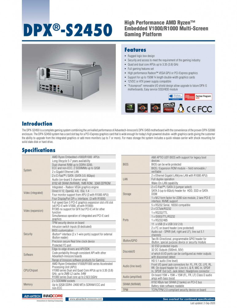 DPX-S2450 product documentation, page 1