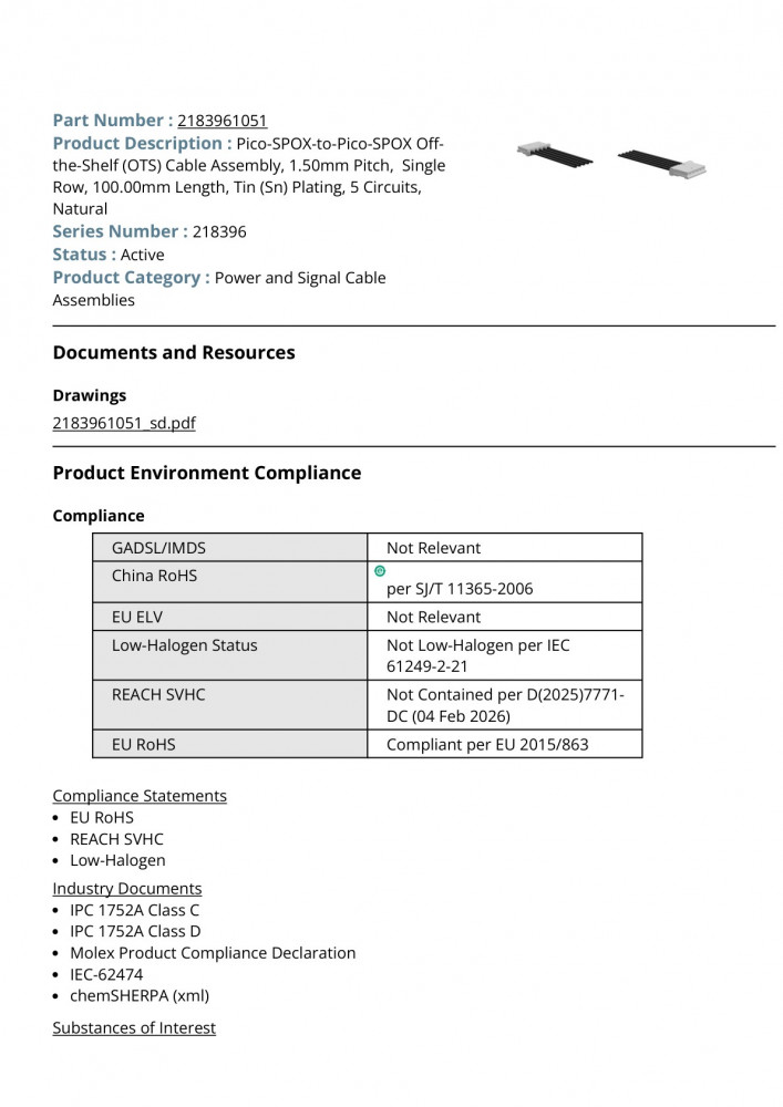 Product drawing page 1