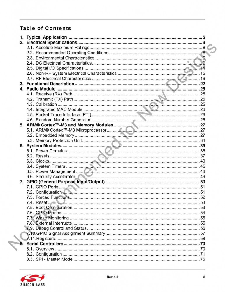 EM357 datasheet page 3