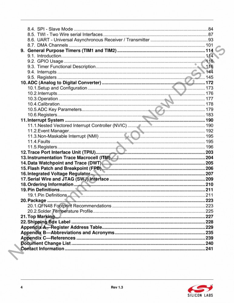 EM357 datasheet page 4