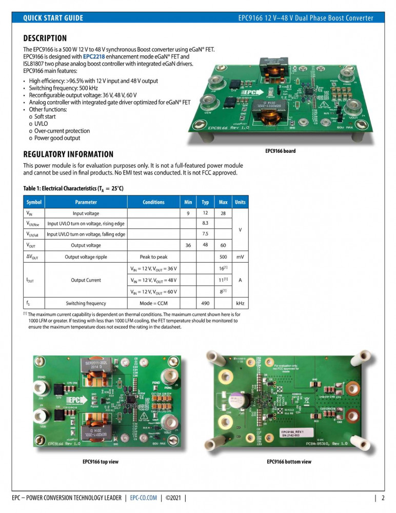 EPC9166 document page 2