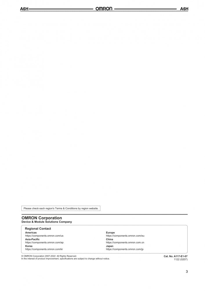 OMRON A6H-2102-PM product documentation page 3