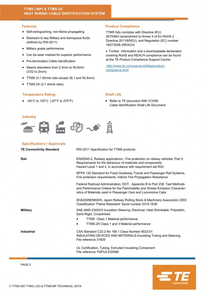 TTMS technical datasheet page 2