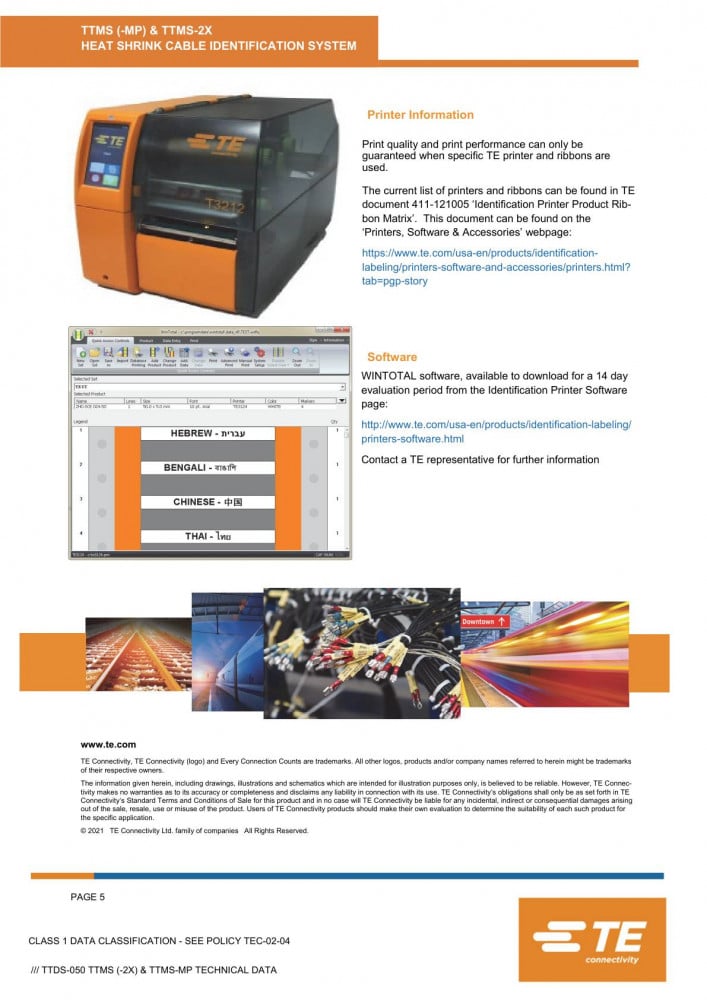 TTMS technical datasheet page 5