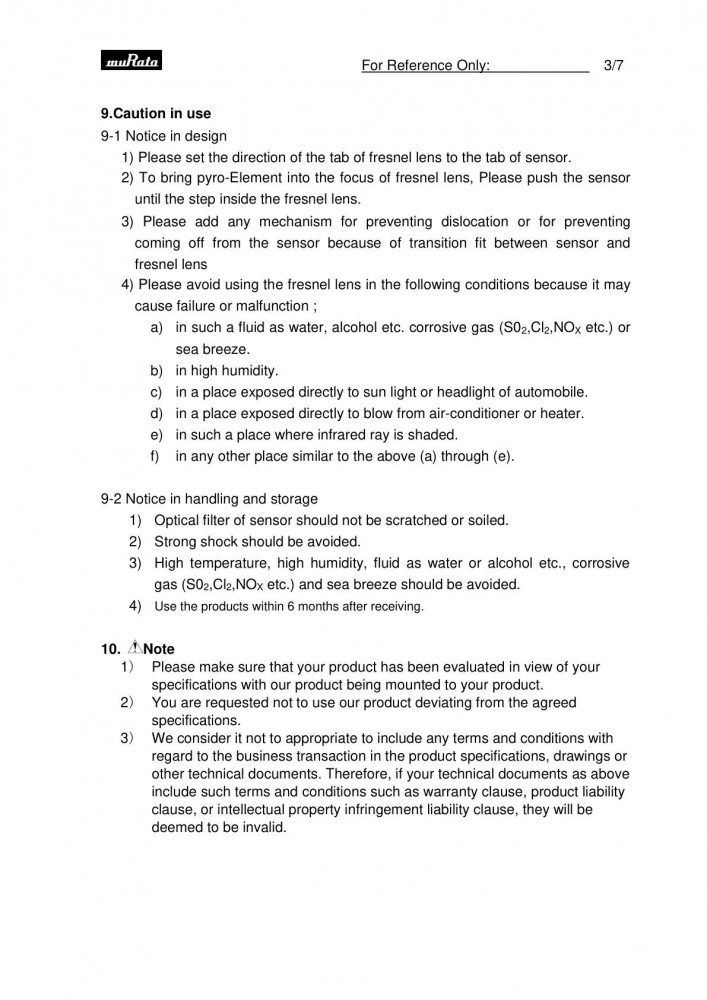 IML-0688 product specification, page 3