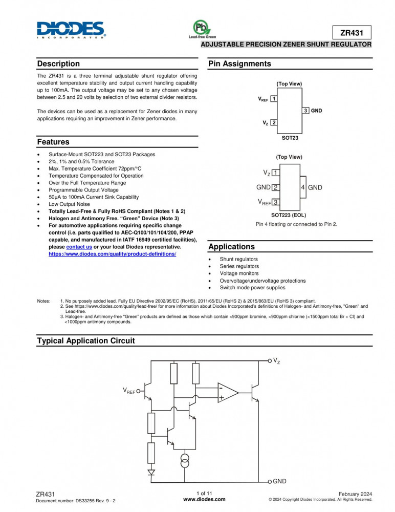ZR431F005TA datasheet page 1
