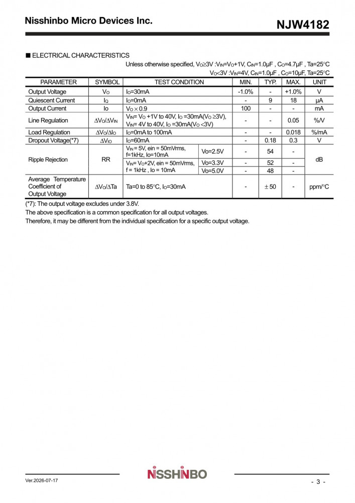 NJW4182 datasheet page 3