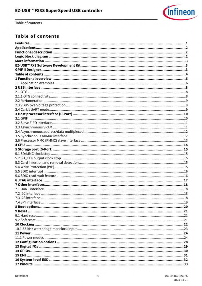 CYUSB3035-BZXC datasheet page 4
