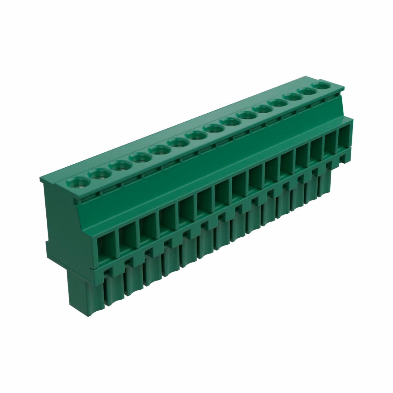 3.50mm Pitch Eurostyle Vertical Plug, with Standard Imprinting, Rear Wire Entry, Green Housing, 15 Circuits for sale